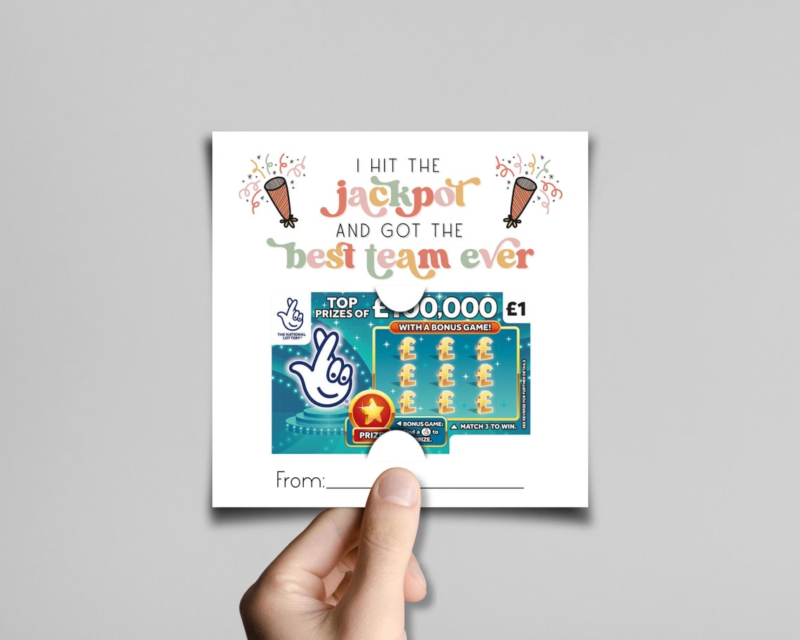 Printable Coworker Lotto Ticket Holder: Printable Employee Gift (PDF ...