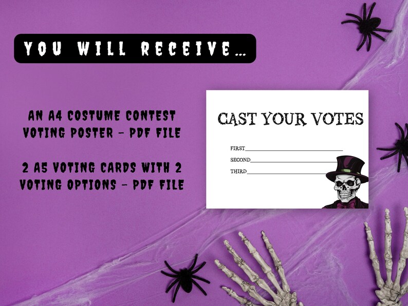 Printable Halloween Costume Contest Voting Cards and Table Sign ...