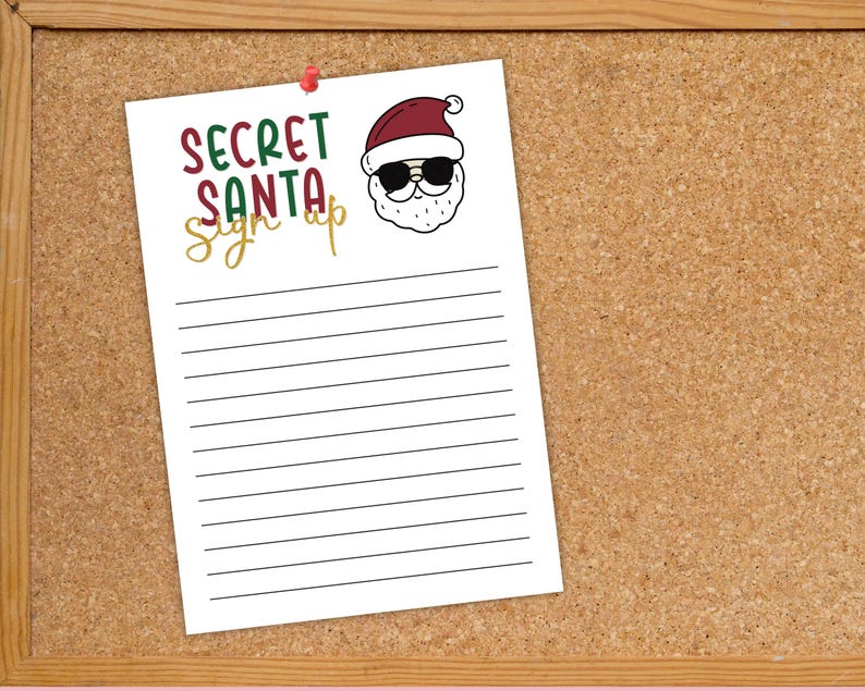 Printable Secret Santa Set - Secret Santa Form and Gift Tags - Work ...