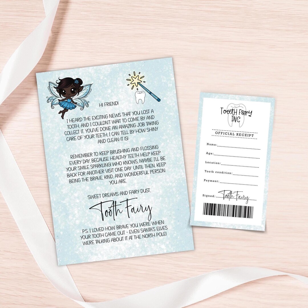 Tooth Fairy Letter Printable - Tooth Fairy Receipt - Tooth Fairy ...