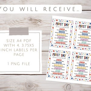 Printable First Day Survival Kit Gift Tags - Printable Instant Download ...