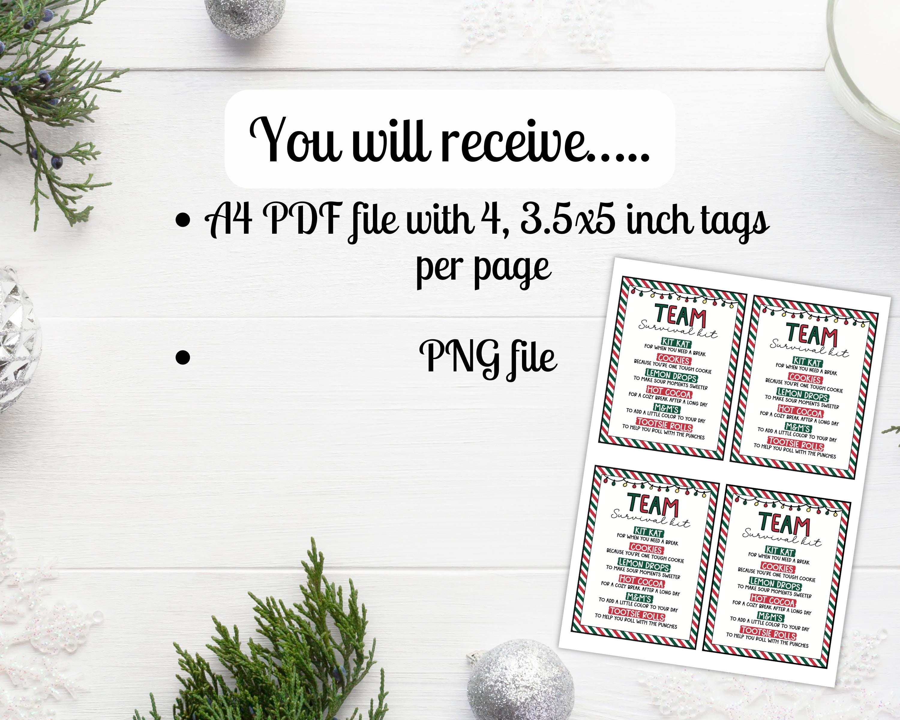 Printable Team Survival Kit Gift Tags - Printable Employee Appreciation ...