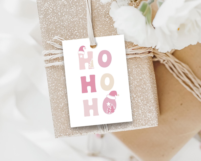 Printable Christmas Gift Tags Pink - Set of 10 Gift Tags - Coquette ...