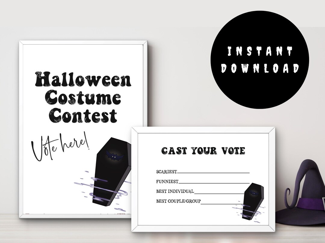 Printable Halloween Costume Contest Ballot and Table Sign (PDF) - Etsy