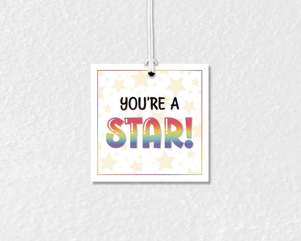 Printable You're A Star Printable Tag: Rainbow Student Reward (PDF) - Etsy