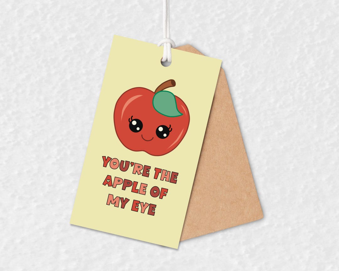 Printable Punny Gift Tag - Apple of My Eye Tags - Printable Valentines ...
