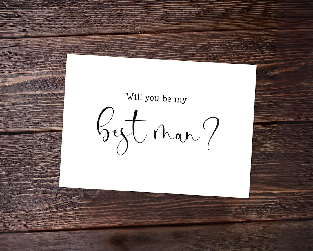 Printable Will You Be My Best Man Card - Bestman Proposal Card Instant ...