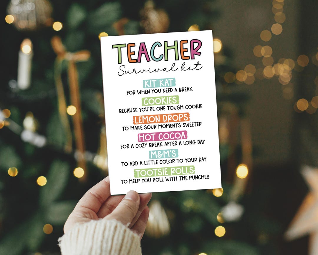 Printable Teacher Survival Kit Gift Tags: Appreciation Printable (PDF ...