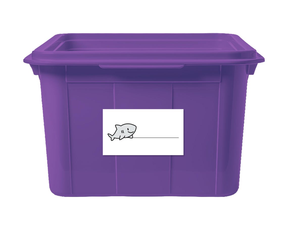 Printable Shark Name Tag Printable: Classroom Cubby Labels (PDF & PNG ...