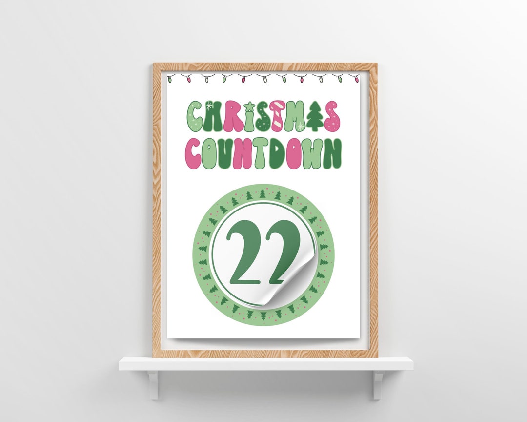 Printable Christmas Countdown Poster: Holiday Classroom Decor (digital ...