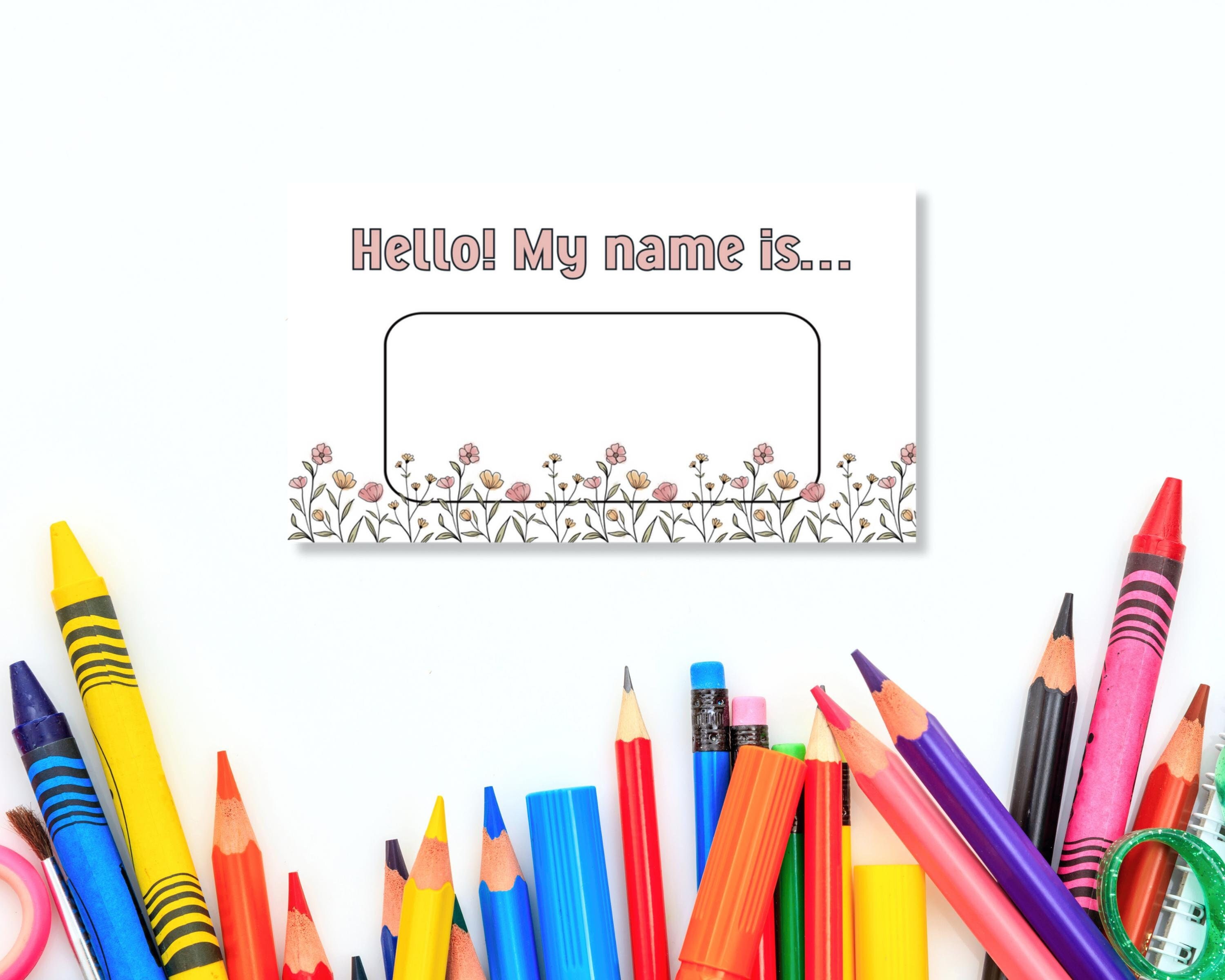 Floral Name Tag Printable: Hello My Name is Label (digital Download) - Etsy