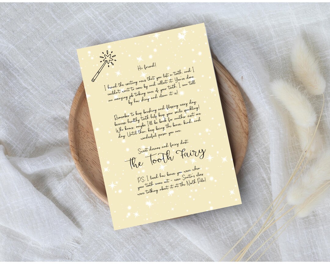 Tooth Fairy Letter Printable - Digital Tooth Fairy Letter 8 Designs ...