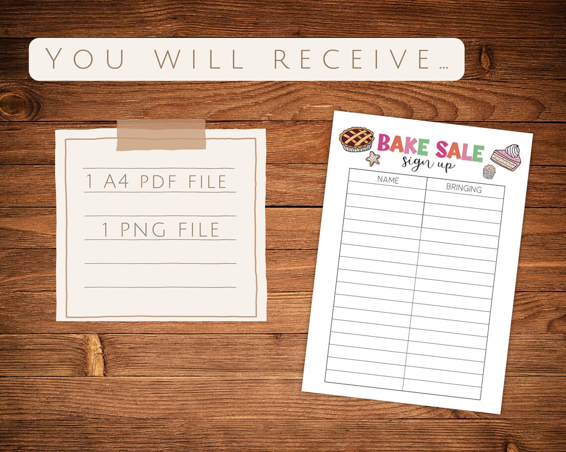 Printable Bake Sale Sign up Sheet - Printable Volunteer Signup Sheet ...