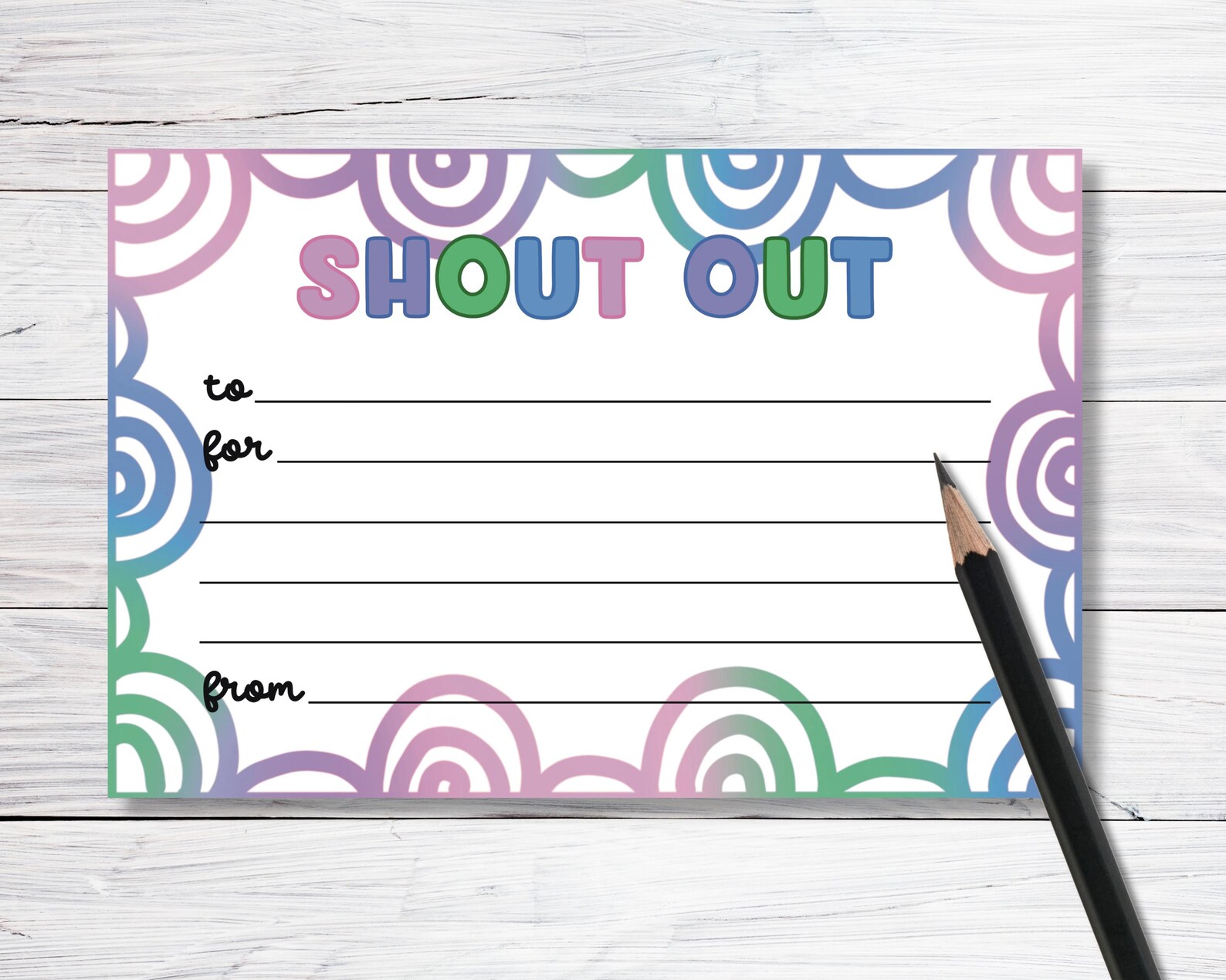 Printable Shout Out Cards: Classroom & Employee Appreciation (PDF ...