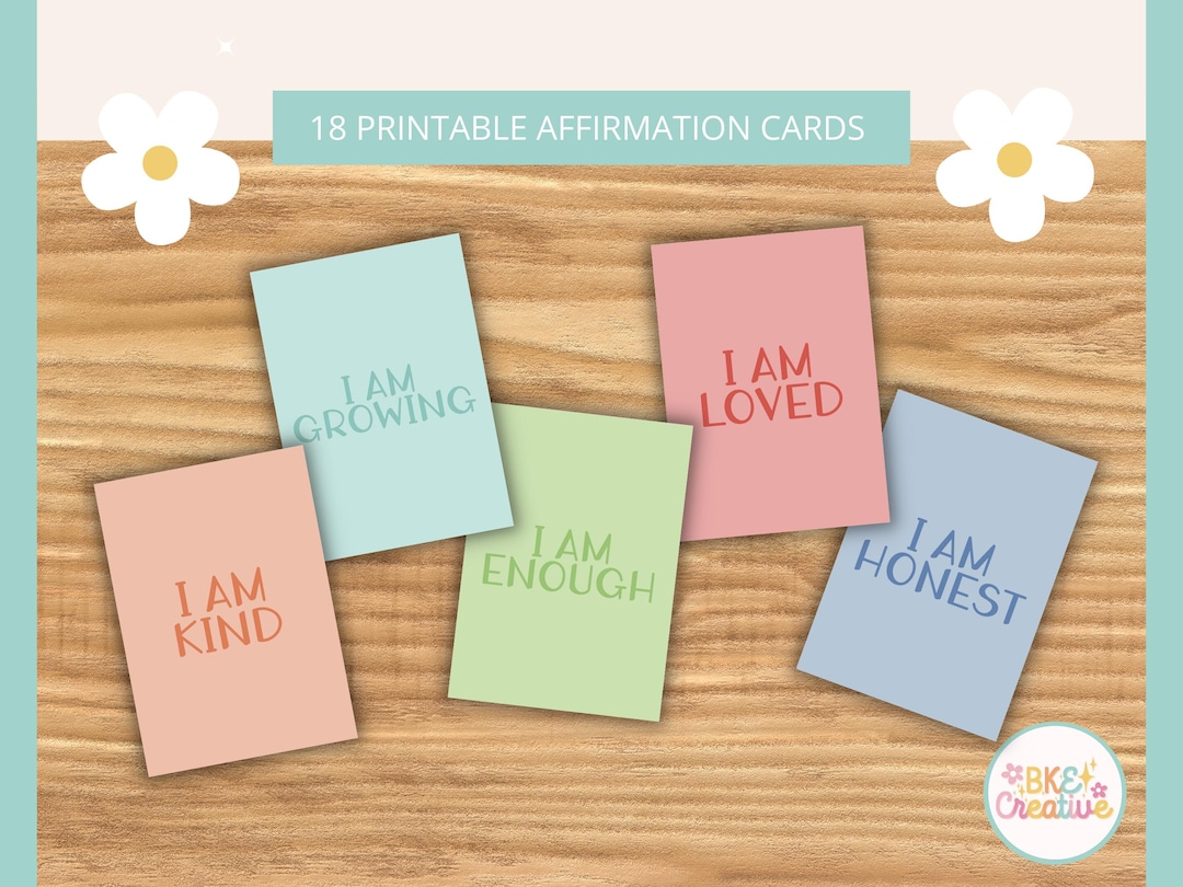 I Am Affirmation Cards Printable Inspiring Self-belief Card Deck ...