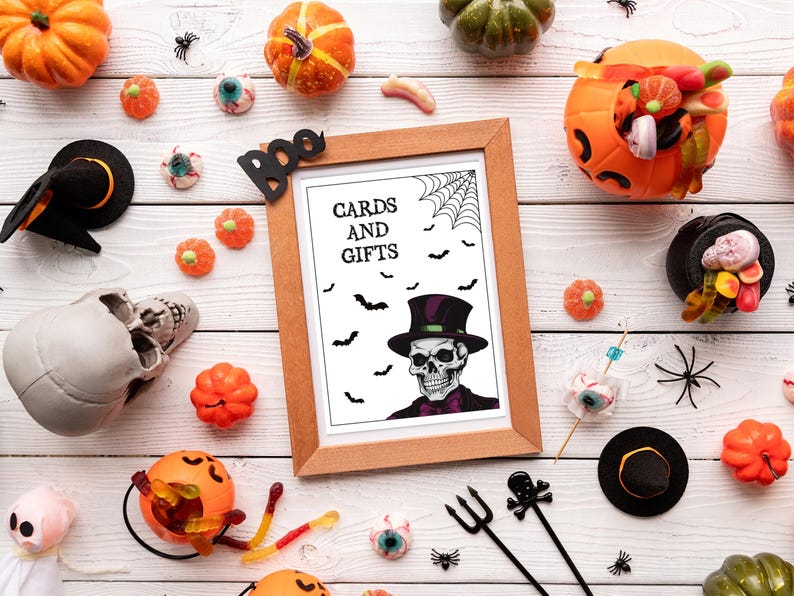 Printable Halloween Table Signs: Skeleton Design Bundle (digital ...