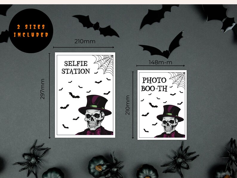 Printable Halloween Table Signs: Skeleton Design Bundle (digital ...