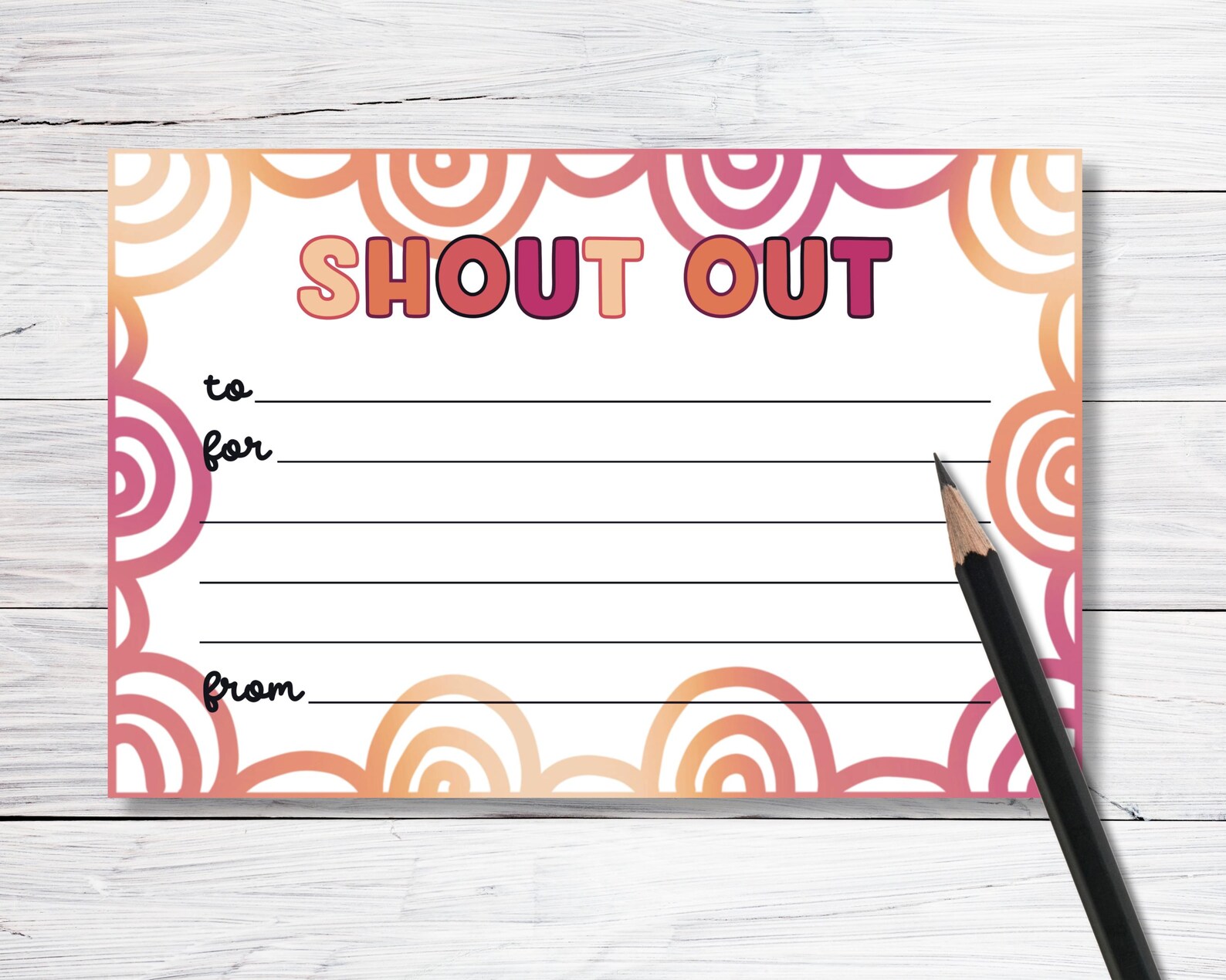 Printable Shout Out Cards: Classroom & Employee Appreciation (PDF ...