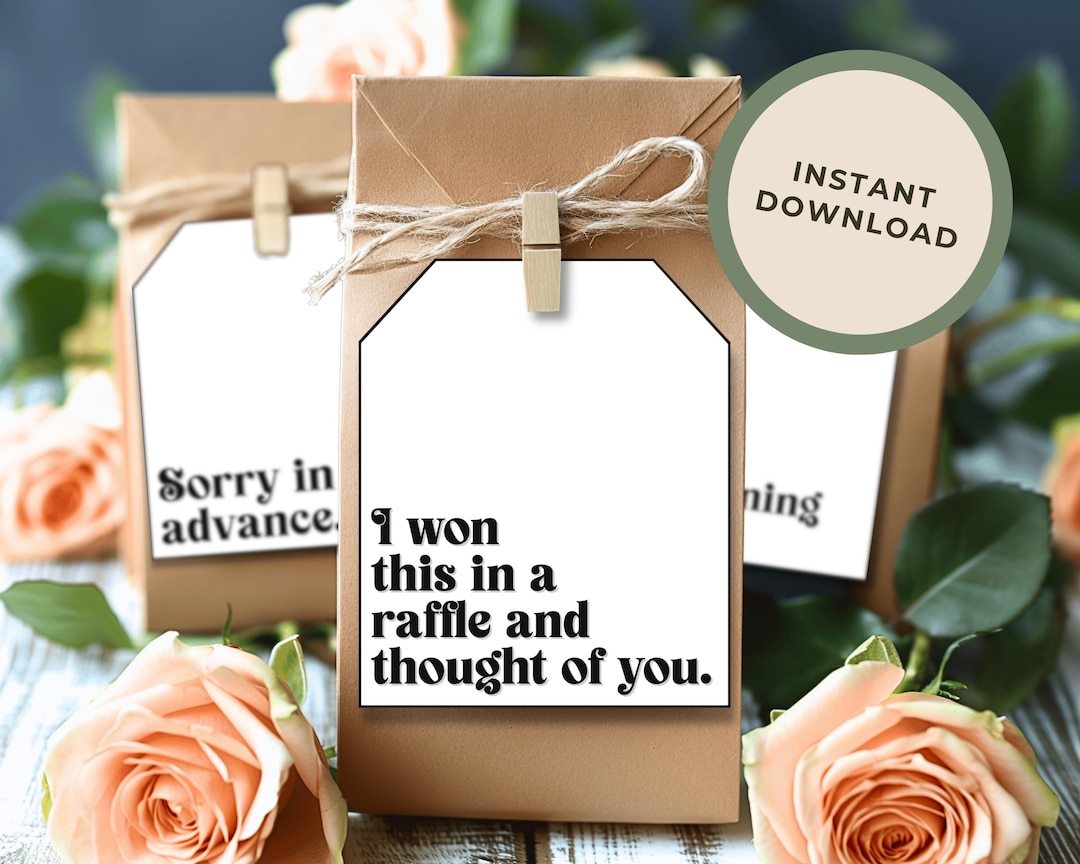 Printable Funny Sarcastic Gift Tags Bundle: 12 Printable Retro Birthday ...