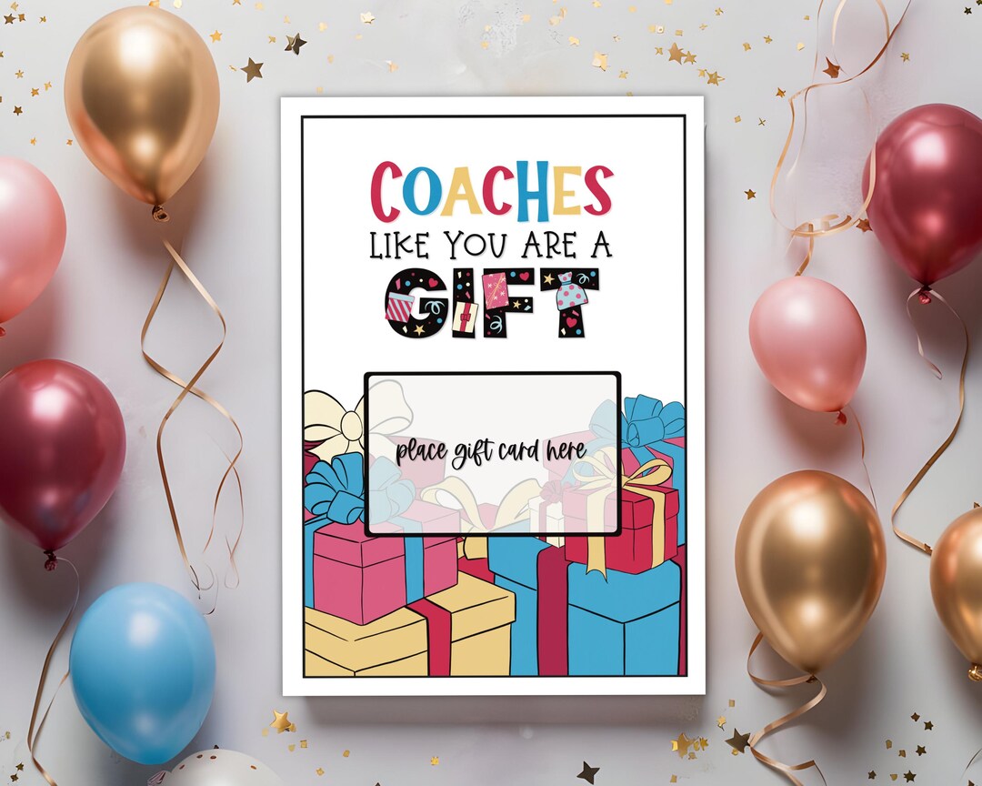 Printable Gift Card Holder for Coaches - Thanks Coach Gift Card Holder ...
