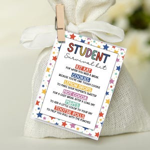 Printable Student Survival Kit Gift Tags (digital Download) - Etsy