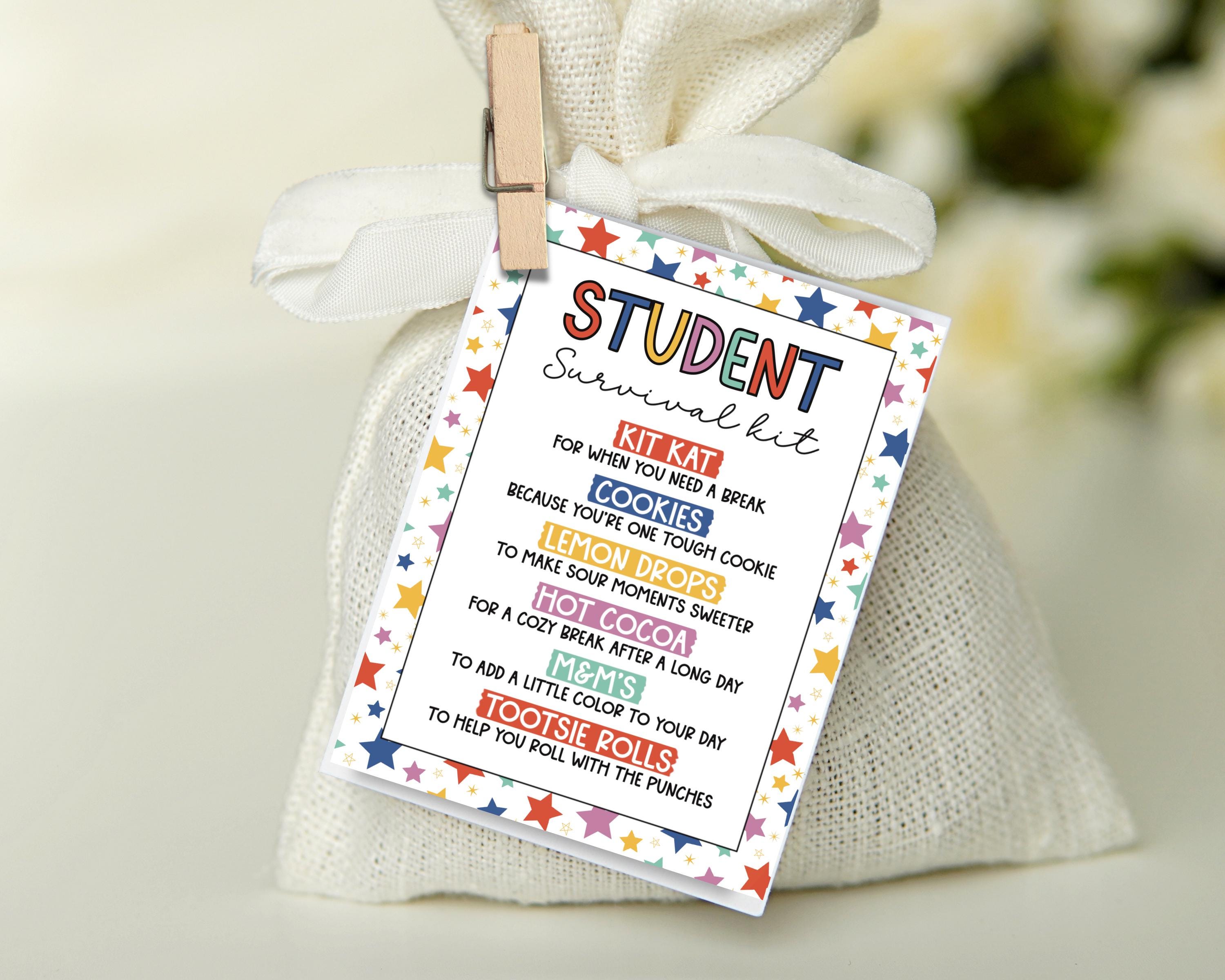 Printable Student Survival Kit Gift Tags (digital Download) - Etsy