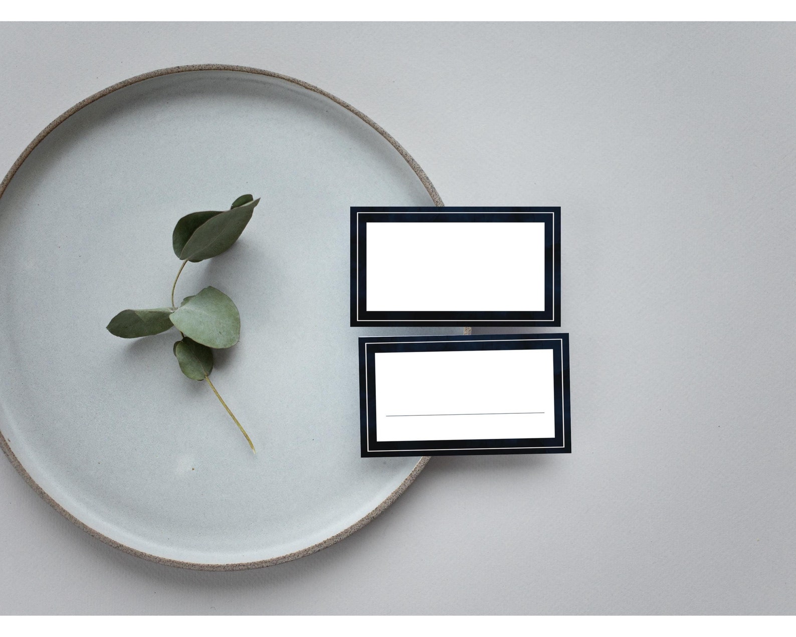 Blank Name Tag Printable - Set of 2 Navy Blue Watercolour Blank Place ...