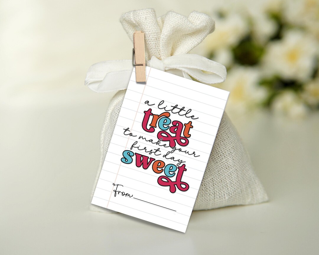 Printable Treat Tag Cute First Day of School 2025 Gift Tag Back-to ...