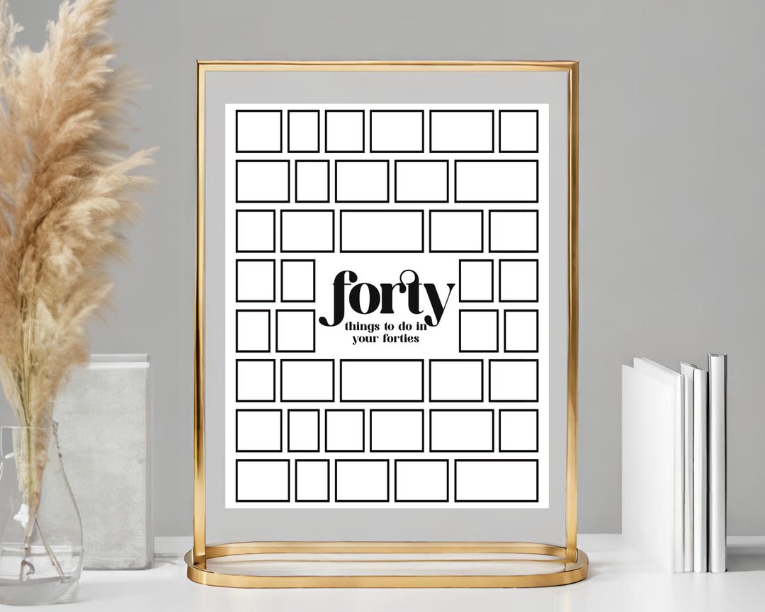 Printable 40th Birthday 40 Things to Do in Your Forties Alternative ...