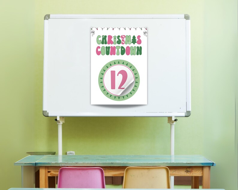 Printable Christmas Countdown Poster: Holiday Classroom Decor (digital ...