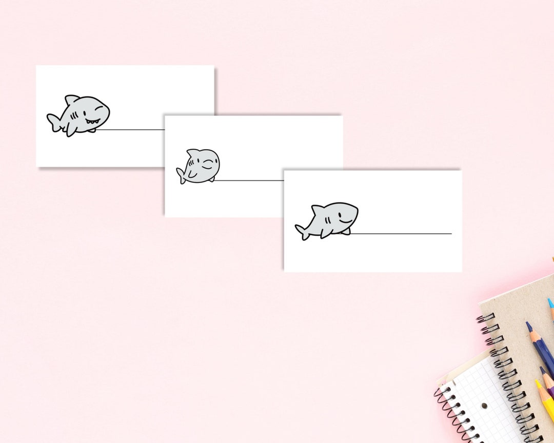 Printable Shark Name Tag Printable: Classroom Cubby Labels (PDF & PNG ...