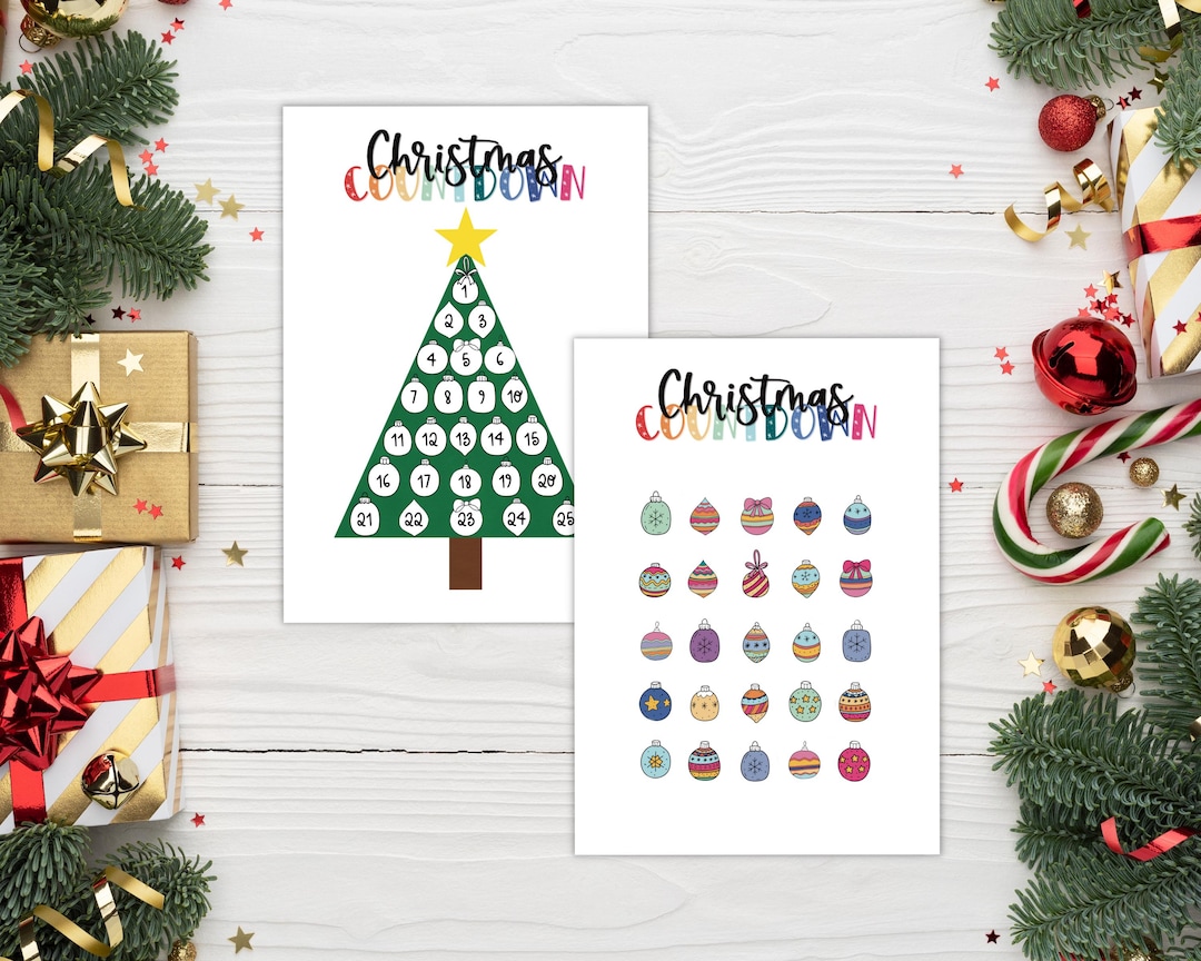Printable Countdown to Christmas Calendar - Advent Calendar Poster ...