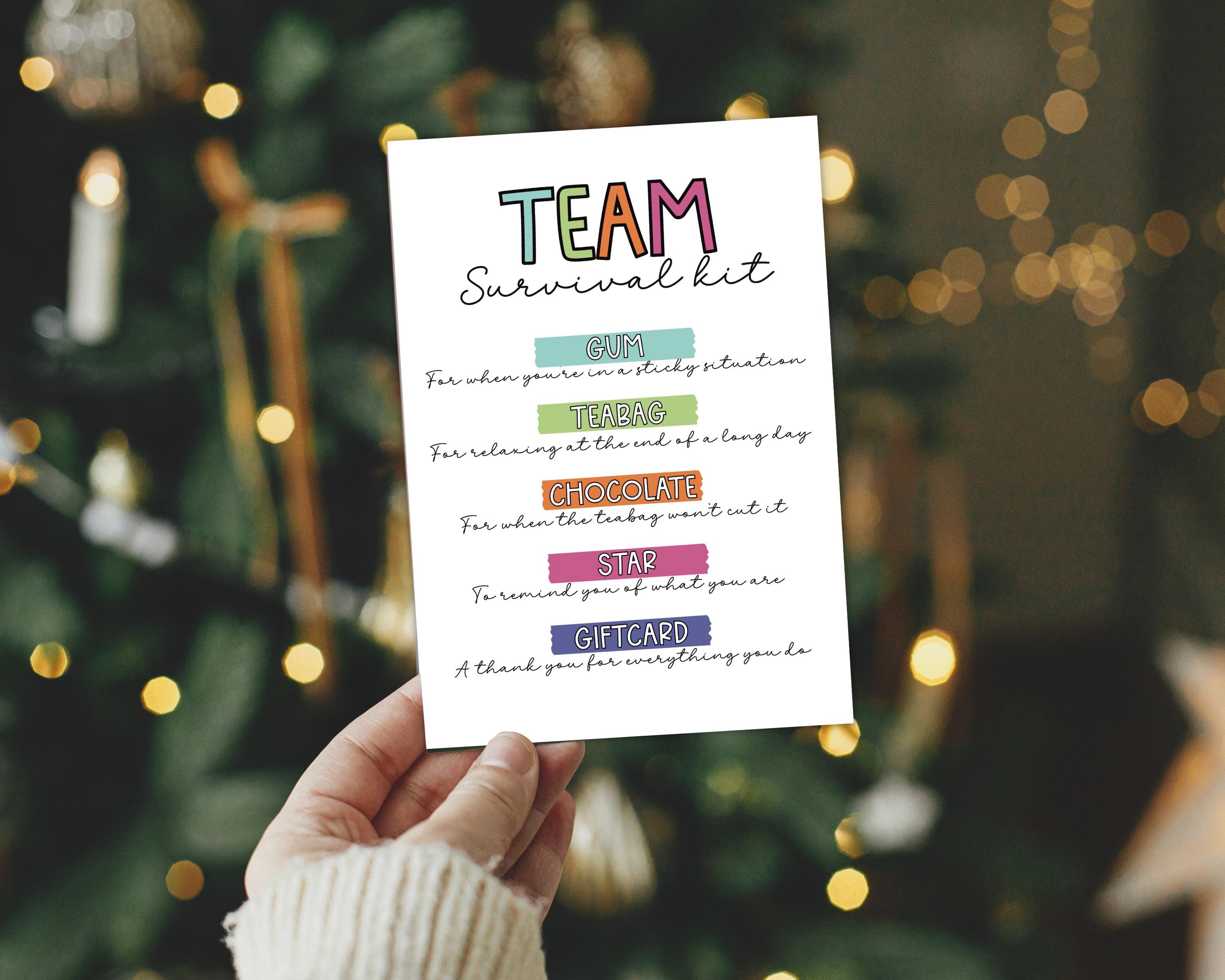 Printable Team Survival Kit Gift Tags: Employee Appreciation (instant ...