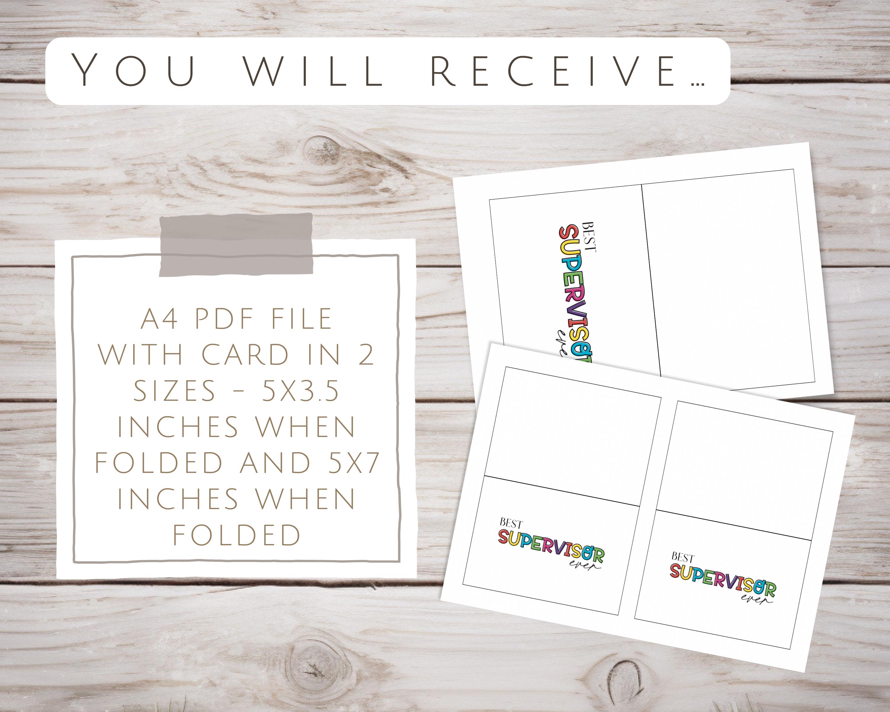 Printable Best Supervisor Ever Card - Supervisor Appreciation Thank You ...