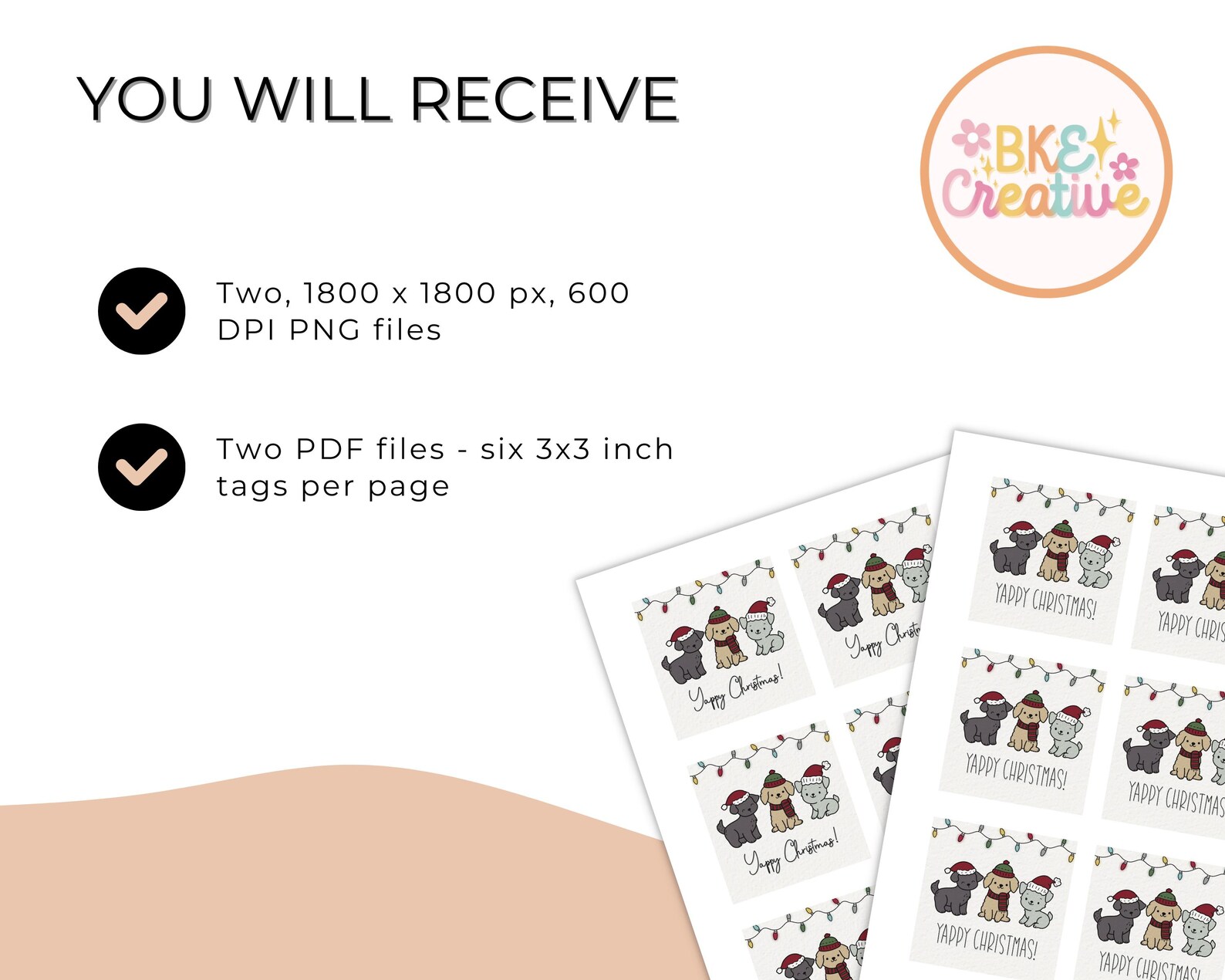 Printable Christmas Dog Gift Tags: Punny Holiday Pet Gift Labels (PNG ...
