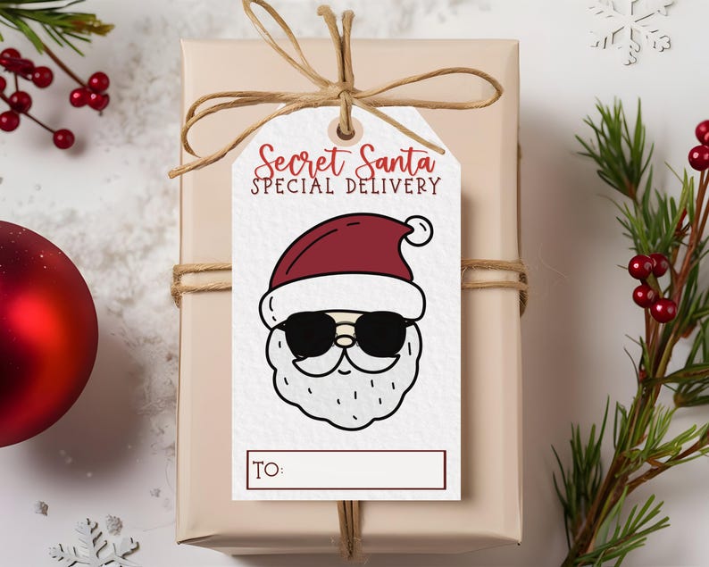 Printable Secret Santa Set - Secret Santa Form and Gift Tags - Work ...