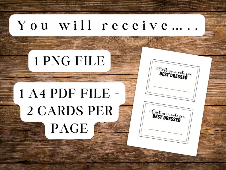 Printable Best Dressed Voting Cards - Minimalist Printable Ballot Cards ...