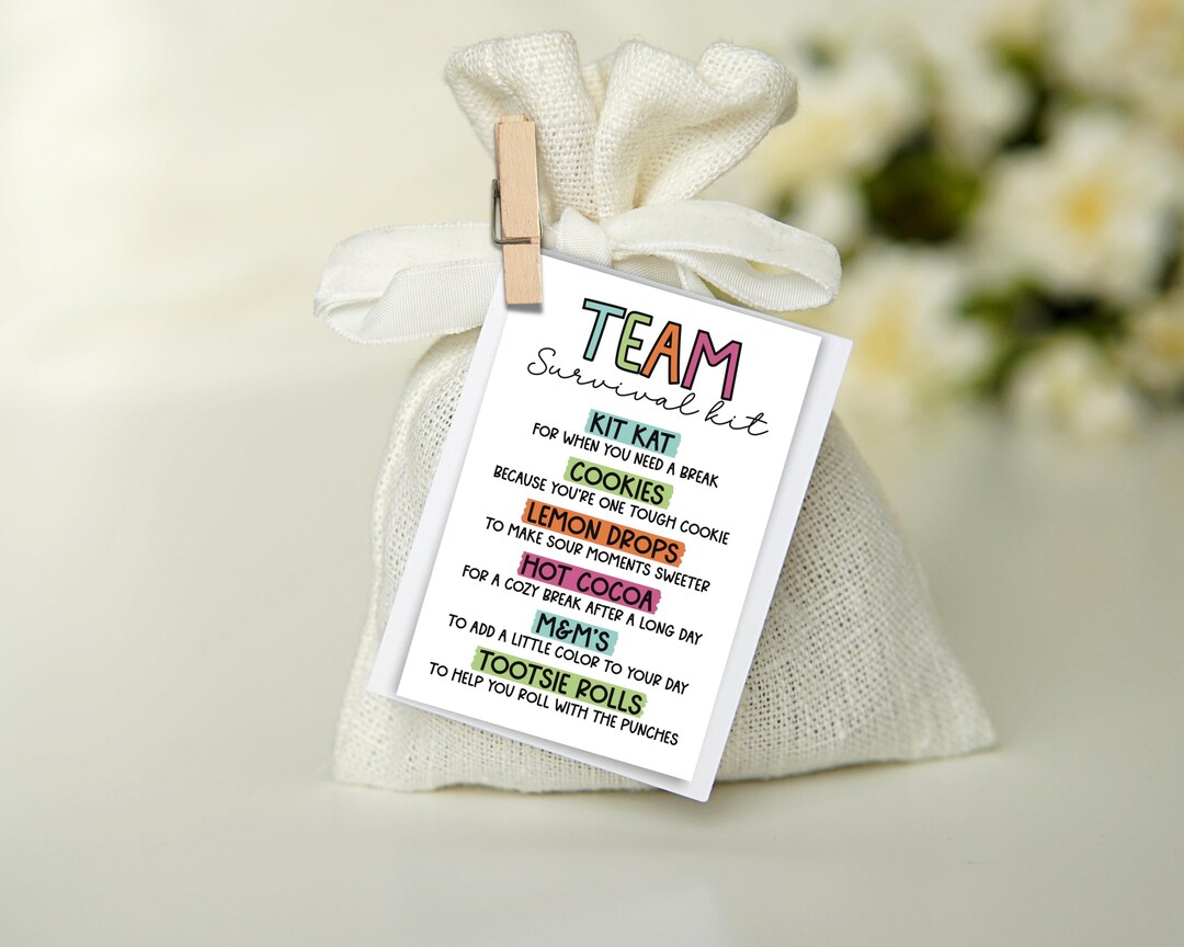 Printable Team Survival Kit Gift Tags - Printable Employee Appreciation ...