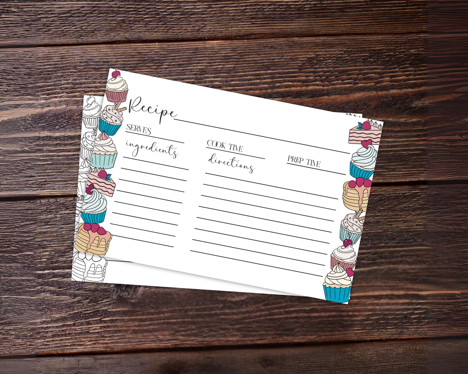 Blank Recipe Card Printable Set - 6x4 Recipe Card Download & Template ...
