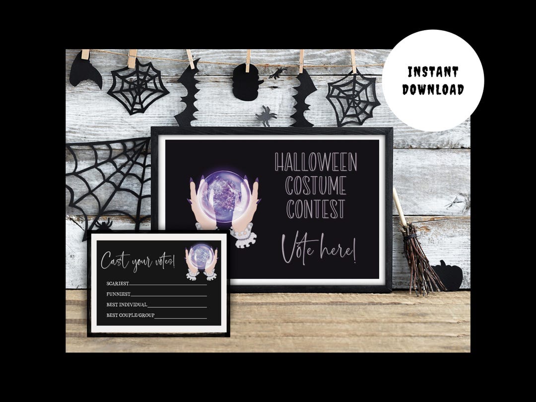 Printable Halloween Costume Contest Voting Cards and Sign (PDF) - Etsy