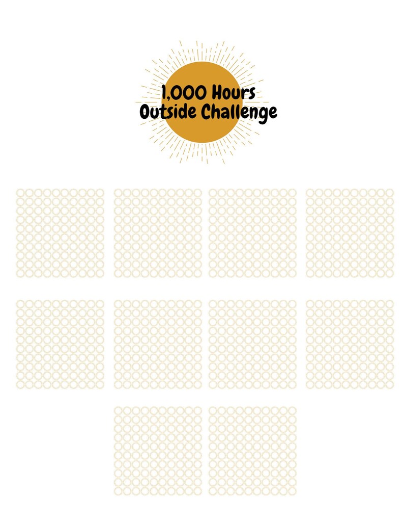 1,000 Hours Outside Tracker - Etsy