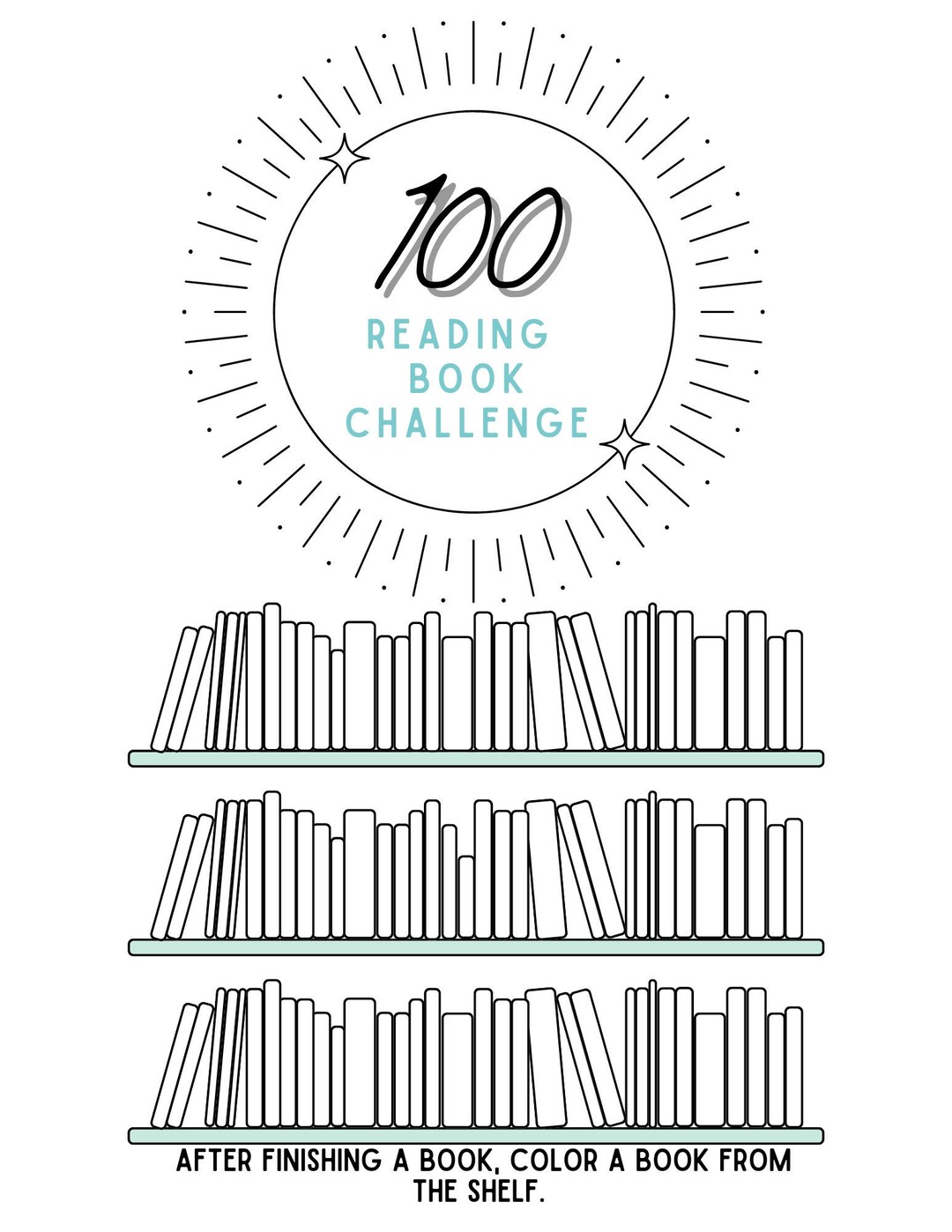 100 Book Reading Challenge - Etsy