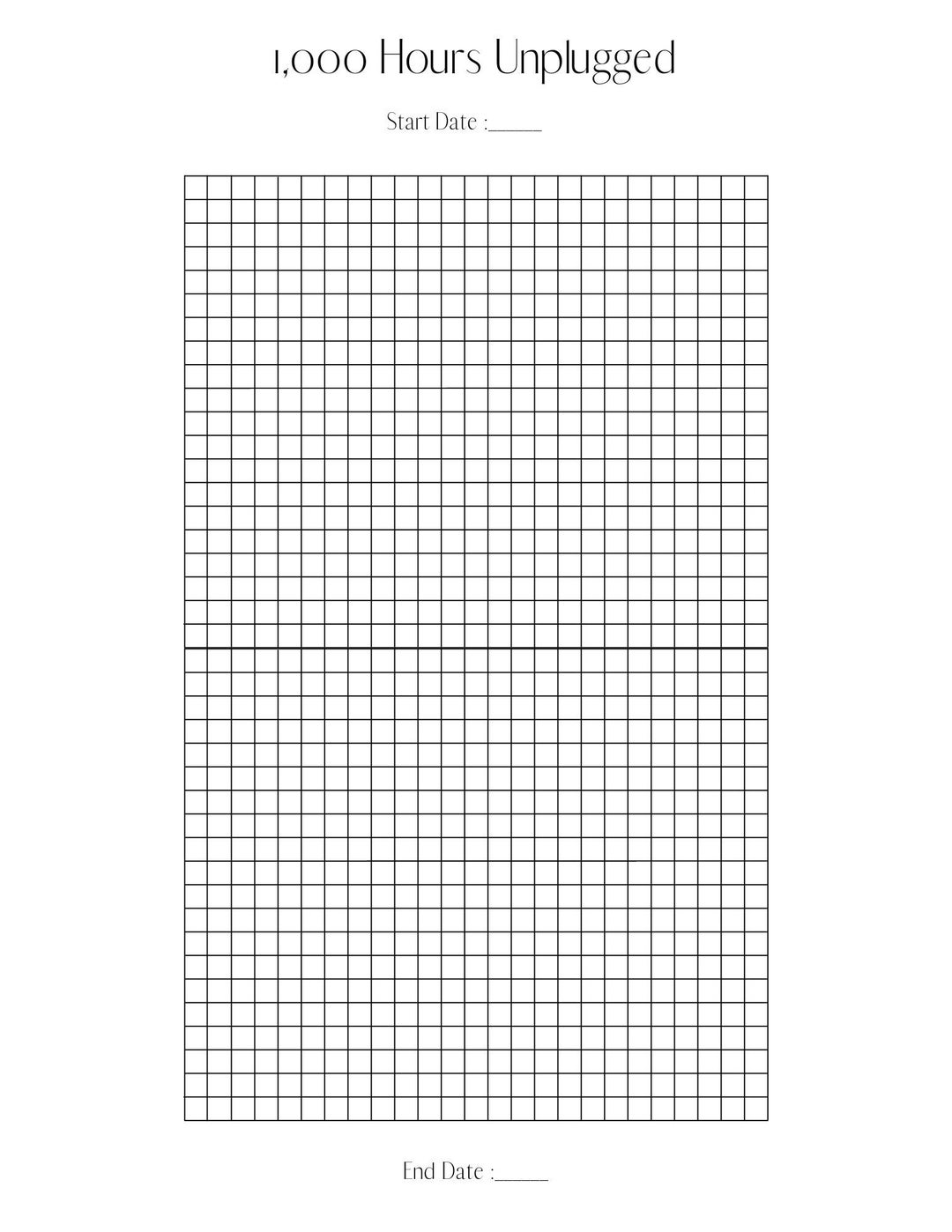 1,000 Unplugged Hours Minimal - Etsy