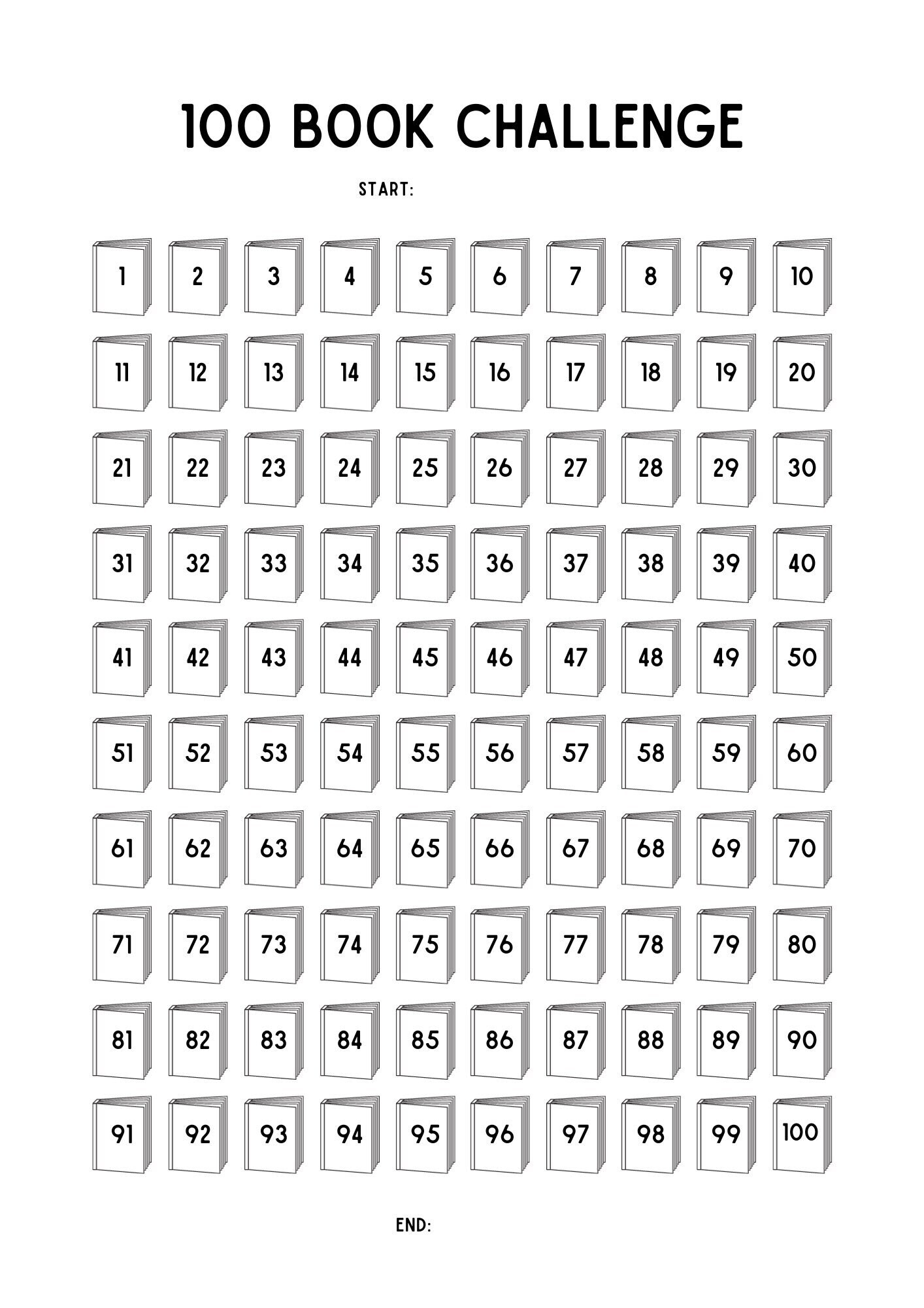 100 Book Challenge - Etsy