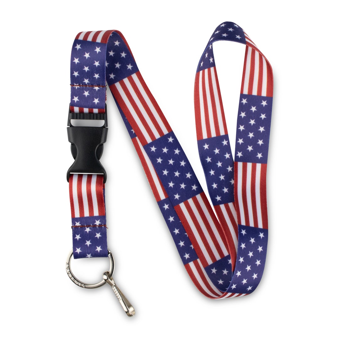 American Flag Lanyard With Release Buckle and Keychain Holder - Etsy