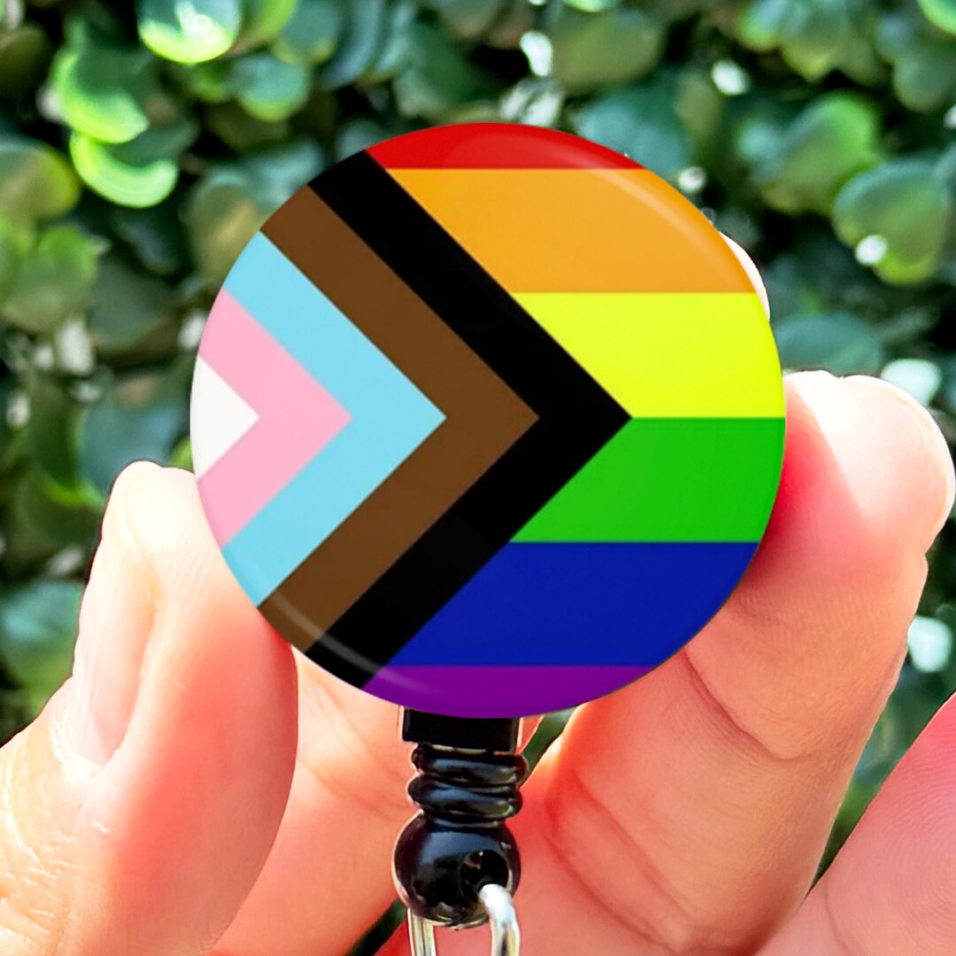 LGBTQ+ Inclusivity Rainbow Flag Pride Retractable Badge Reel With Swing ...