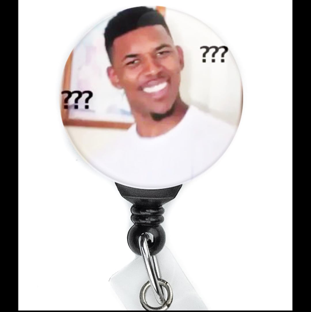 Funny Badge Reel Confused Meme Nurse Badge Reel Funny ID Badge Holder ...