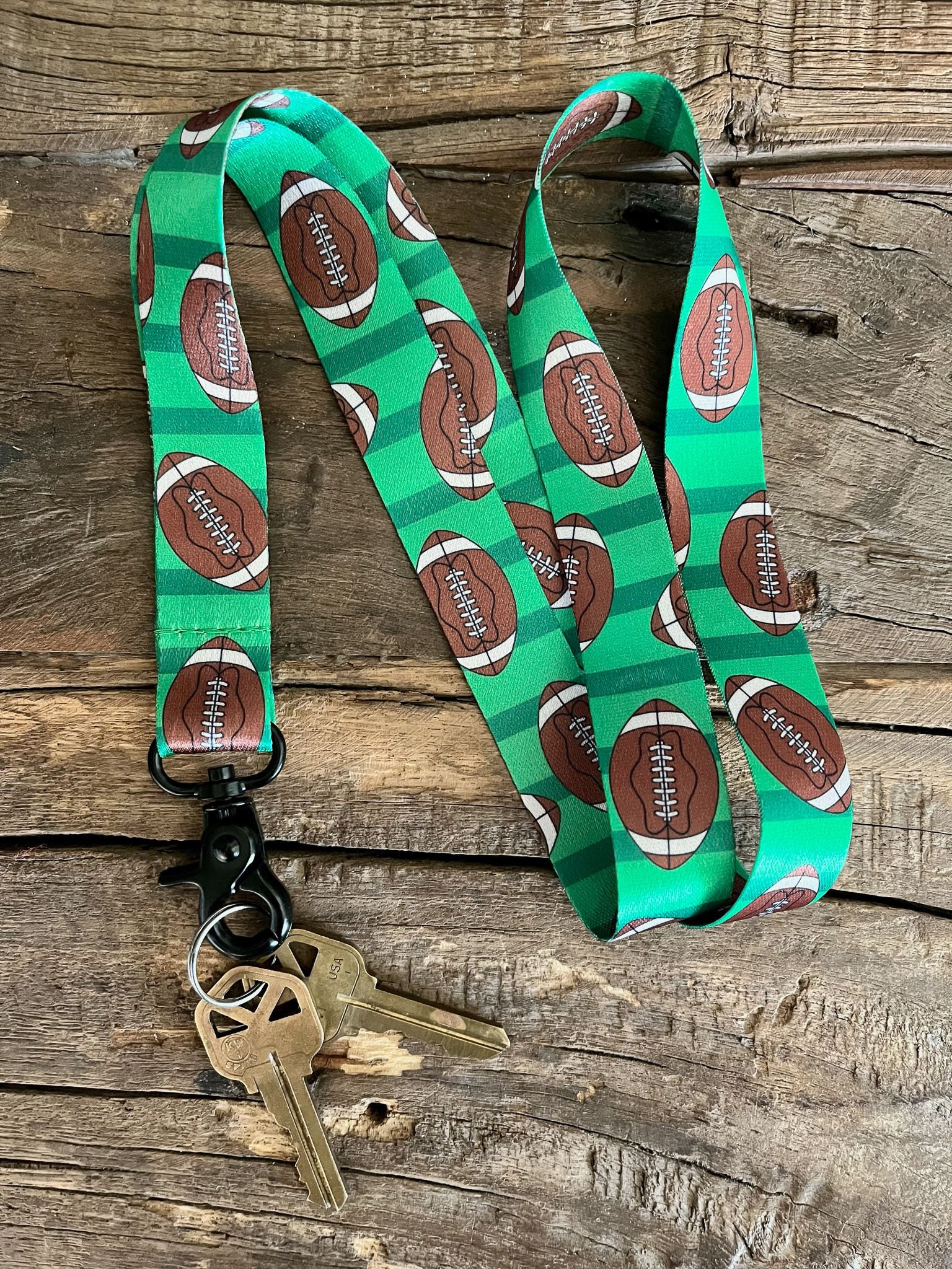Football Lanyard With Release Buckle and Keychain Holder - Etsy