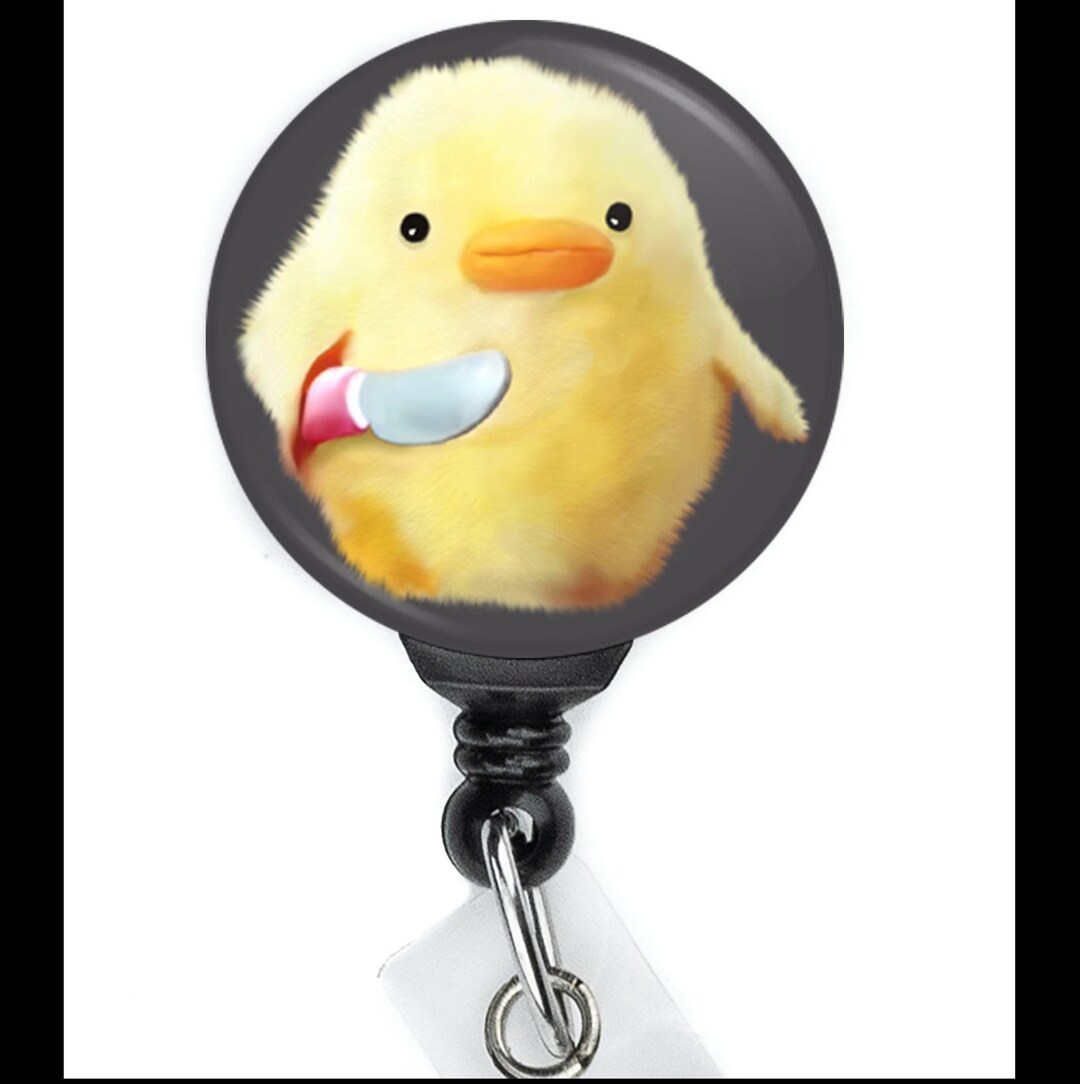 Nurse Funny Chick With Knife Try Me Meme Retractable Badge Reel With ...
