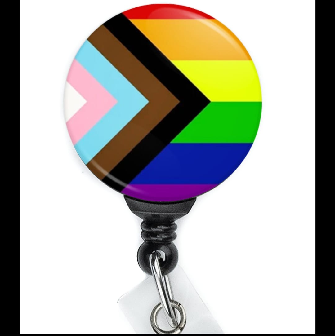 LGBTQ Inclusivity Rainbow Flag Pride Retractable Badge Reel With Swing ...